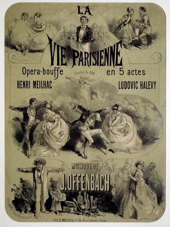 'Poster for Opera 'La Vie Parisienne' by Jacques Offenbach (1819-1880 ...