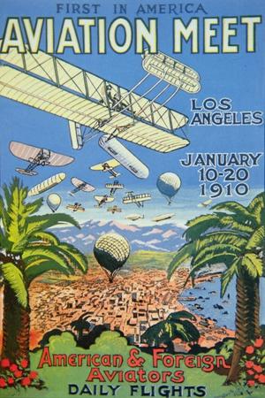 'Poster for the First America Aviation Meet, Los Angeles, 1910' Giclee ...