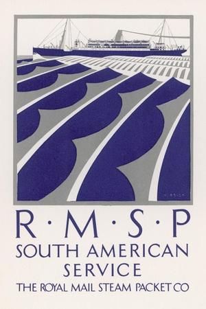 'Poster for the South American Service of the Royal Mail Steam Packet ...