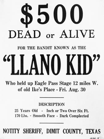 Poster Offering Reward for Bandit Giclee Print | AllPosters.com