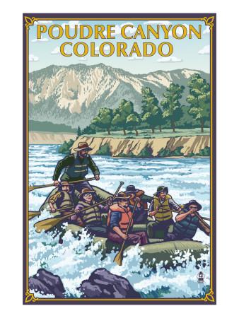 'Poudre Canyon, Colorado - Rafting' Posters - Lantern Press ...