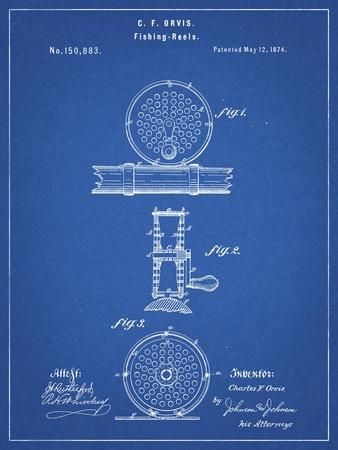 'PP225-Blueprint Orvis 1874 Fly Fishing Reel Patent Poster' Giclee ...
