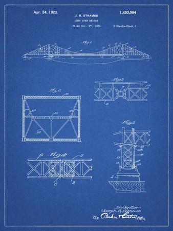 'PP350-Blueprint Golden Gate Bridge Patent Poster' Giclee Print - Cole ...