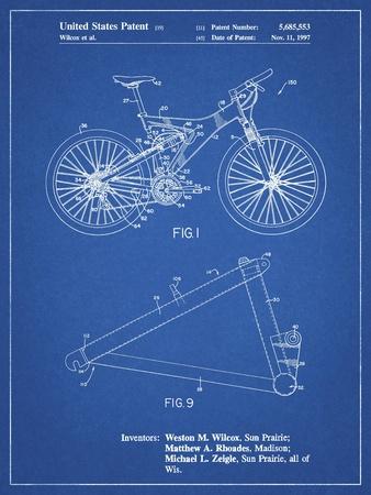 'PP965-Blueprint Mountain Bike Patent Art' Giclee Print - Cole Borders ...