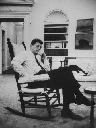 'Pres. John F. Kennedy Sitting in Rocking Chair' Photographic Print ...