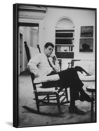 'Pres. John F. Kennedy Sitting in Rocking Chair' Photographic Print ...