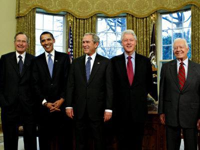 'President-elect Barack Obama with All Living Presidents Smiling ...