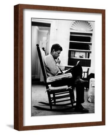 'President John F. Kennedy Sitting Alone, Thoughtfully, in His Rocking ...