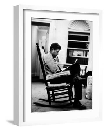 'President John F. Kennedy Sitting Alone, Thoughtfully, in His Rocking ...
