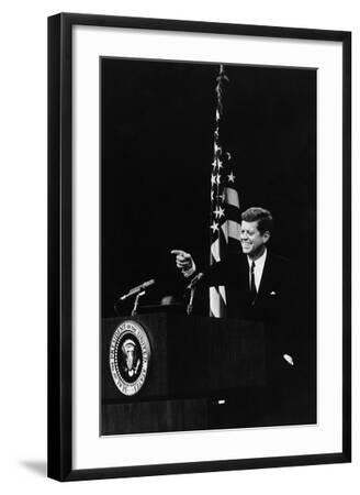 'President Kennedy Pointing to a Reporter During a Press Conference ...
