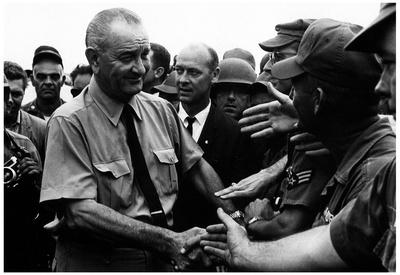 'President Lyndon B Johnson (Greeting Troops in Vietnam) Art Poster ...