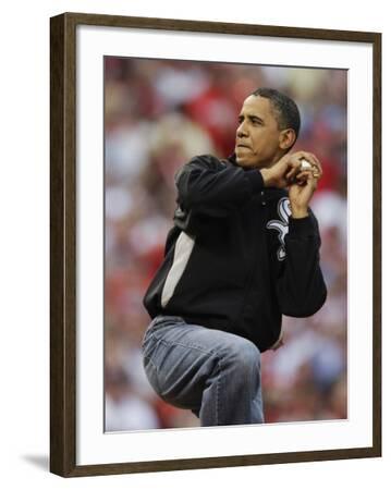 'President Obama Winds Up to Throw Out the First Pitch During the MLB ...