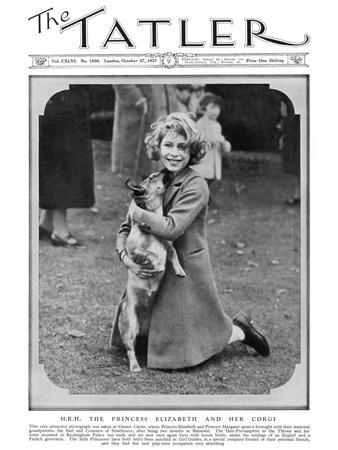 'Princess Elizabeth and Her Corgi' Photographic Print | AllPosters.com