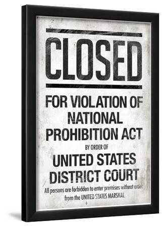 'Prohibition Act Closed Sign Notice Poster' Posters | AllPosters.com