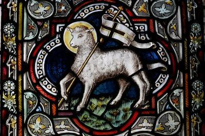 'Protestant Church, Stained Glass Window, Lamb of God, Agnus Dei ...