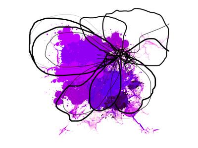 'Purple Abstract Brush Splash Flower' Premium Giclee Print - Irena ...
