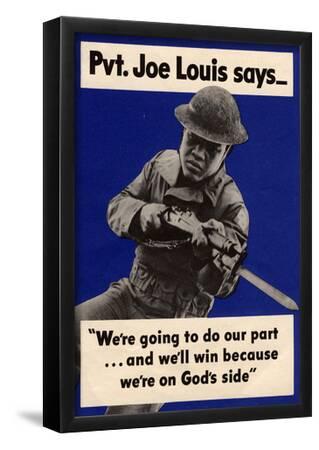 'Pvt Joe Louis Says We're Going To Do Our Part WWII War Propaganda Art ...