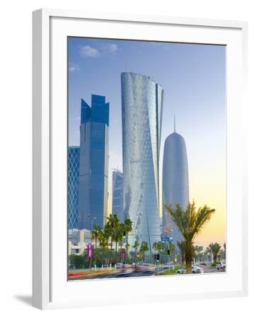 'Qatar, Doha, Left to Right Palm Tower, Al Bidda Tower and Burj Qatar ...