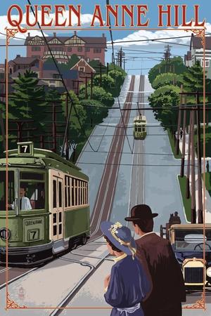 'Queen Anne Hill Counterbalance - Seattle, Washington' Print - Lantern ...