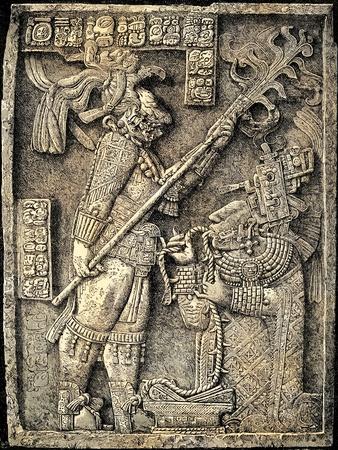 Queen Xoc Pulling a Rope through Her Tongue (Ritual Seaignee), Kneeling ...