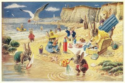 'Rabbits at the Beach' Print | AllPosters.com