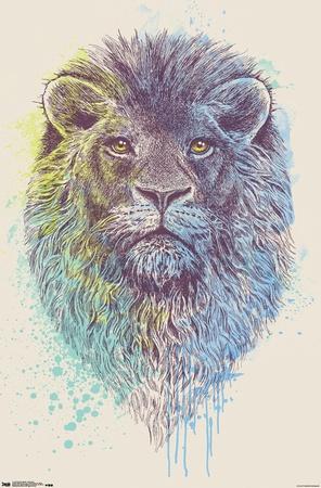'Rachel Caldwell - Lion Head' Premium Edition | AllPosters.com
