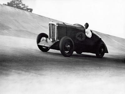 'Racing Car on Banked Track (B/W Photo)' Giclee Print | AllPosters.com
