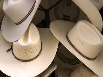 'Rack with Assortment of Stylish Mexican Hats, Puerto Vallarta, Mexico ...