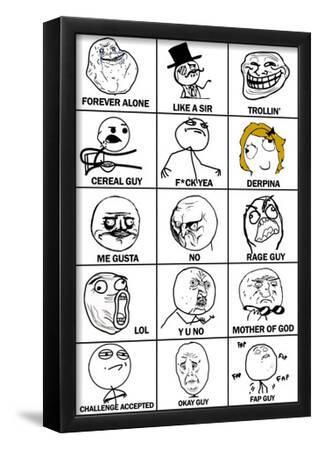 'Rage Comics Chart Meme Poster' Posters | AllPosters.com
