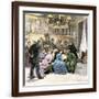 Reception in the Dining Room of Toynbee Hall, England, 1890. Colouring ...