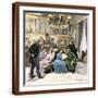 'Reception in the Dining Room of Toynbee Hall, England, 1890. Colouring ...
