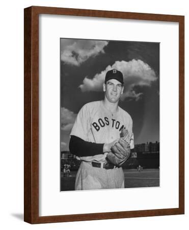 'Red Sox Player Dave Ferriss Posing with Glove in His Hands' Premium ...