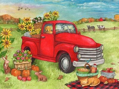 'Red Truck Autumn Final' Giclee Print - Melinda Hipsher | AllPosters.com