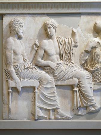 'Relief Depicting Seated Poseidon and Apollo, from Pentelic Marble East ...
