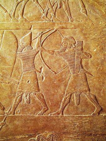 Relief from Assurbanipal's Palace at Niniveh, Detail, Warriors Giclee ...