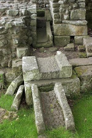 'Remains of the Latrines of the Bath Establishment in the Roman Fort ...