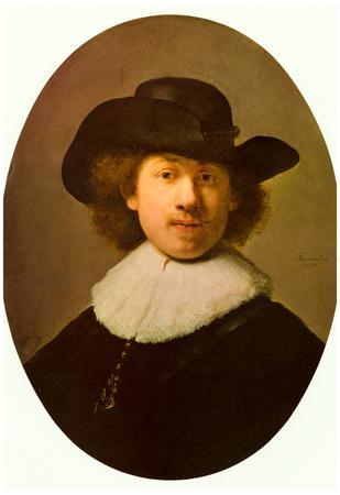 'Rembrandt Self-Portrait Oval Art Print Poster' Posters | AllPosters.com