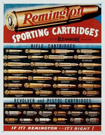 'Remington Sporting Cartridges' Tin Sign | AllPosters.com