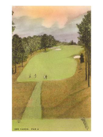 'Rendering of Golf Course, 385 Yards, Par 4' Prints | AllPosters.com