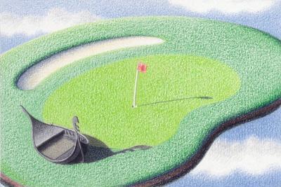 'Gondola, 1987, Colour Pencil Drawing on Paper' Giclee Print - Rene Boin | AllPosters.com