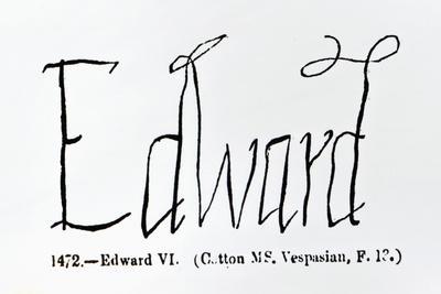 'Reproduction of the Signature of Edward Vi' Giclee Print | AllPosters.com
