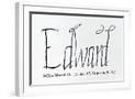 'Reproduction of the Signature of Edward Vi' Giclee Print | AllPosters.com