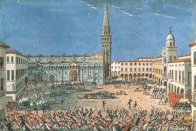 'Revolt, Piazza Maggiore, Modena, Napoleonic Era, Italy, 1799' Giclee ...