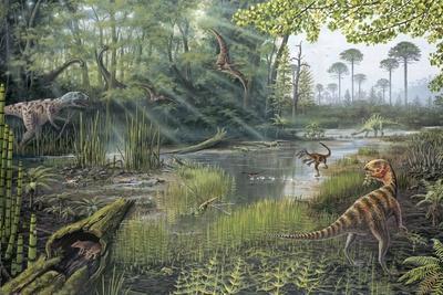 'Cretaceous Life, Artwork' Photographic Print - Richard Bizley ...