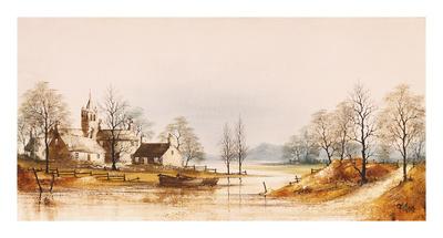 'River Hamlet' Premium Giclee Print - Ron Folland | AllPosters.com