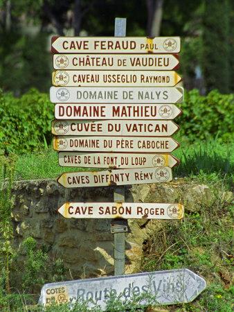 'Road Signs to Wine Producers in Chateauneuf-Du-Pape, Provence, France ...