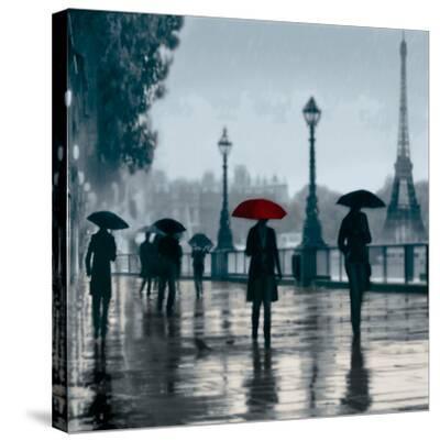 'Paris Red Umbrella' Stretched Canvas Print - Robert Canady ...