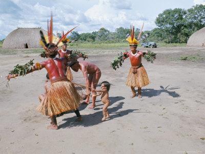 'Kamayura Indian Fish Dance, Xingu, Brazil, South America' Photographic ...