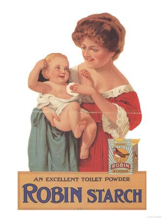 'Robin Starch, Edwardian Products, Detergent, Baby, UK, 1911' Giclee ...
