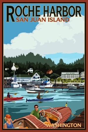 'Roche Harbor, Washington - Harbor Scene' Posters - Lantern Press ...
